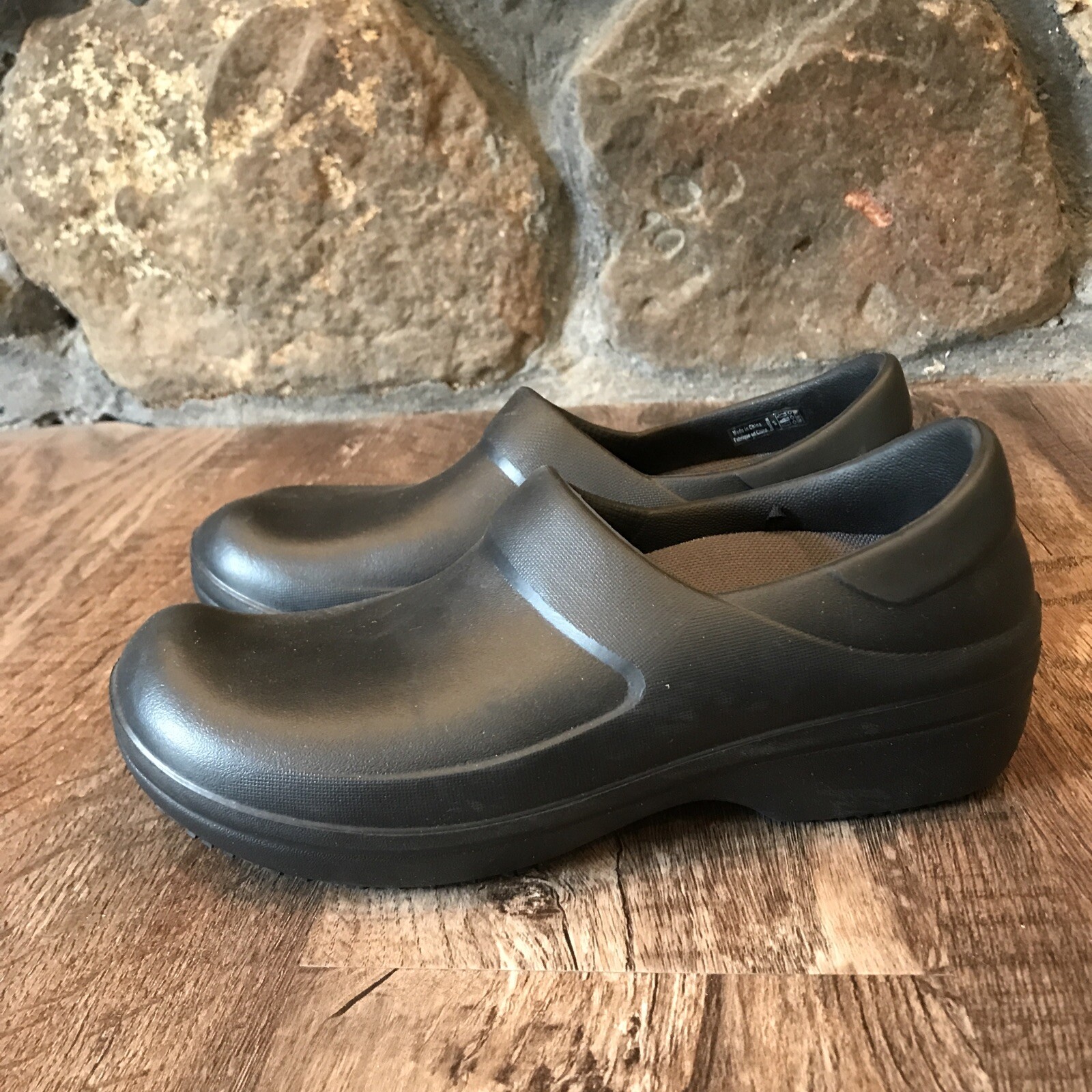 Women's Crocs Dual Comfort Black Rubber Slip On Clogs… - Gem