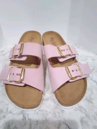 Bio-Gold Pink Italian Made Sandals With Gold Buckles Approx. Women's ...