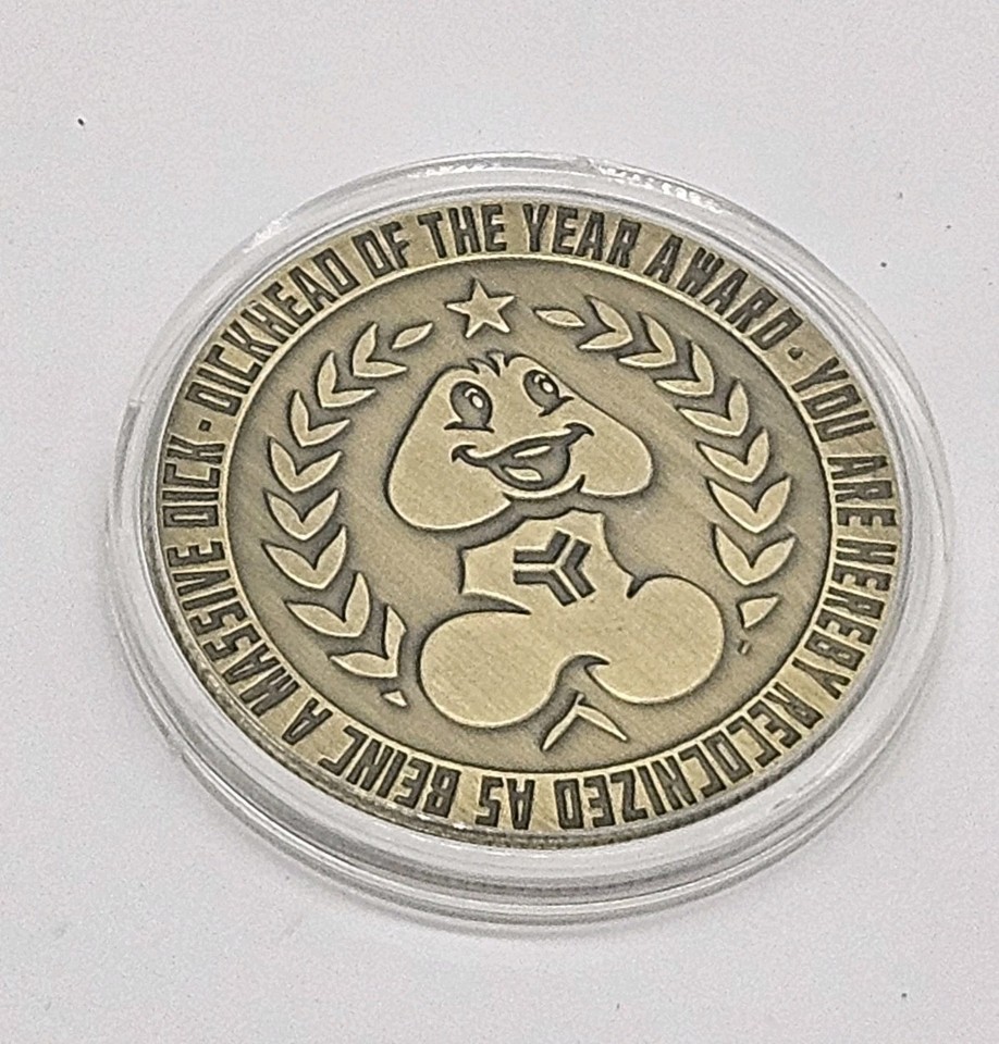 Dickhead of The Year Award Coin Collectible Coins Funny Awards M8 | eBay