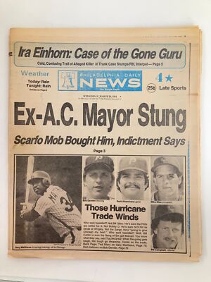 Philadelphia Daily News Tabloid March 28 1984 Gary Matthews and Bob ...