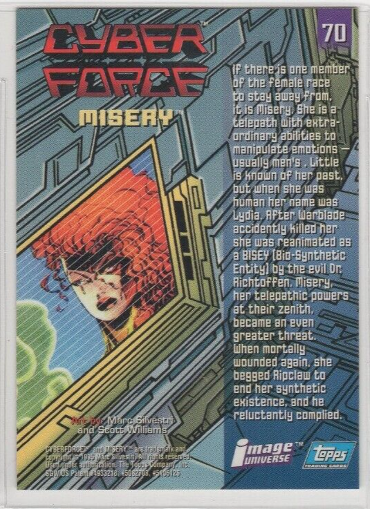1995 Topps Image Universe Cyber Force MISERY Chromium card #70 | eBay