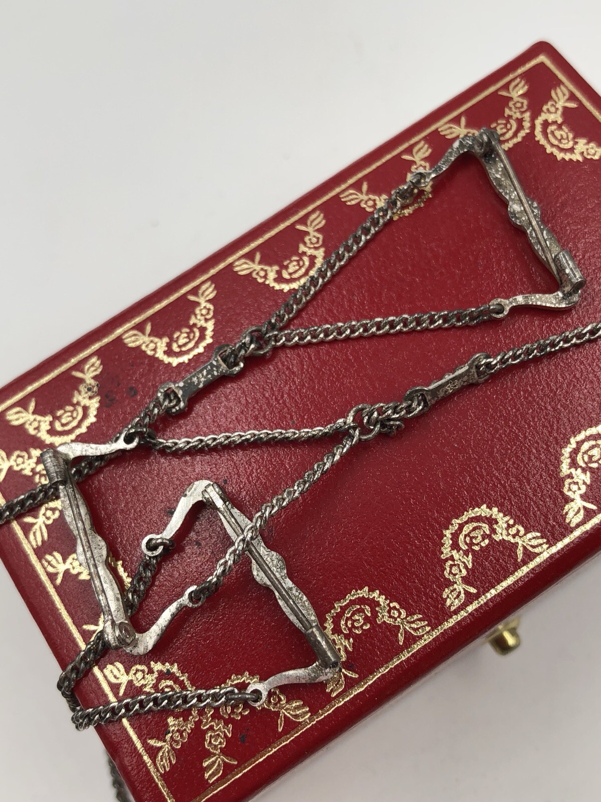Antique B BALLOU Signed Art Deco Lingerie Chain Sterl… - Gem