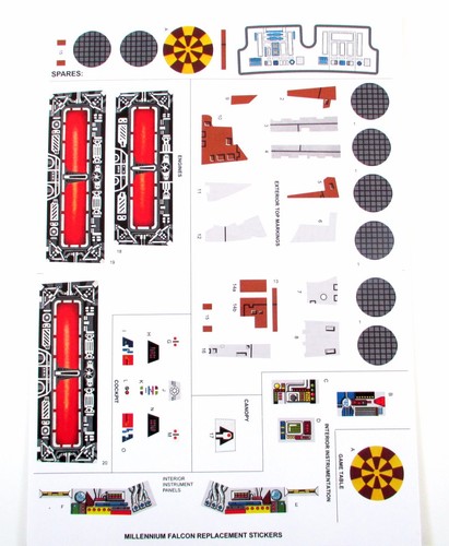 Kenner Millennium Falcon 1979 Vintage Star Wars replacement Sticker set ...