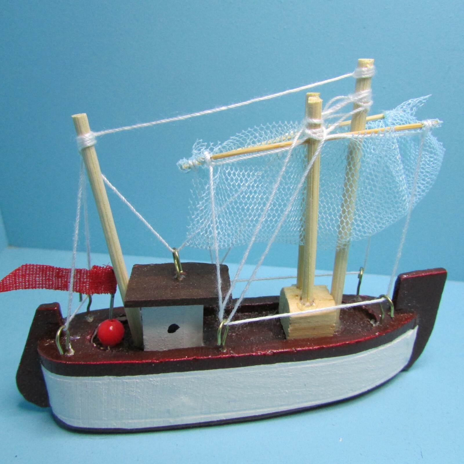 Dollhouse Miniature Large 4" Toy Fishing Boat in Wood DDL400 | eBay