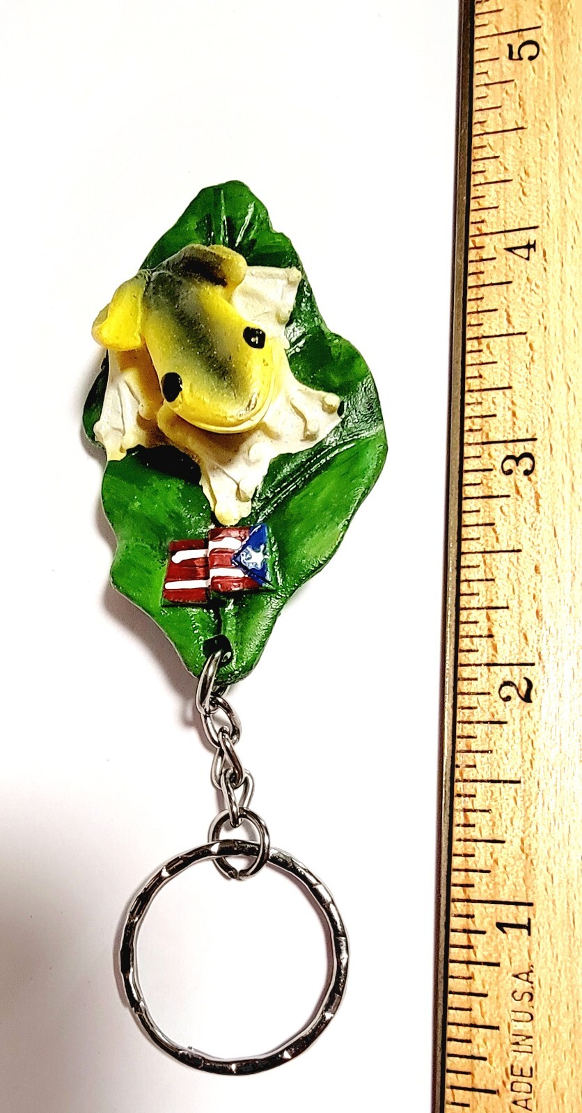 Puerto Rico Keychain Frog on Leaf 3D Souvenir Keyring Sculpted Resin ...