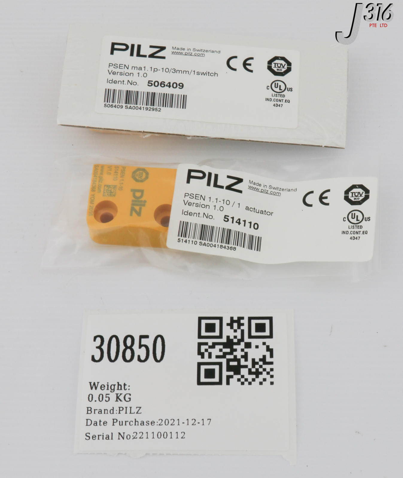 30850 PILZ MAG NON-CONTACT SAFETY SW, 24VDC PSEN MA1.1P-10/PSEN 1.1-10 ...