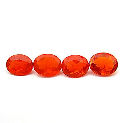 0,98Ct 4 PCS MAGNIFIQUES ! Superbe opale de feu mexicaine rouge ...