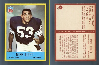 1967 Philadelphia #67 Mike Lucci RC NEAR MINT **PEL57** | eBay