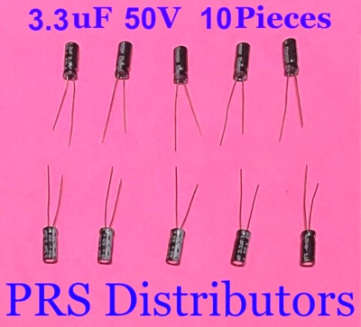CAPACITOR 3.3uF 50V Radial Electrolytic Capacitor 3.3mF 3.3 uF 10 ...