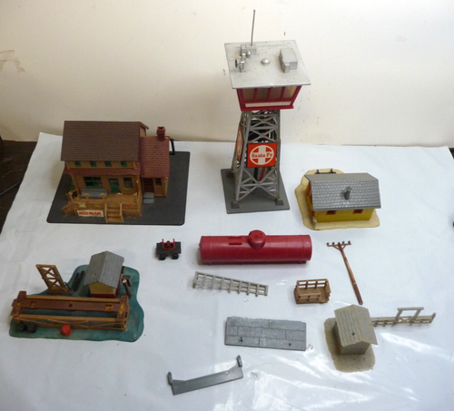 Vintage Lot Built HO 1/87 Scale Buildings for Train layout with parts ...