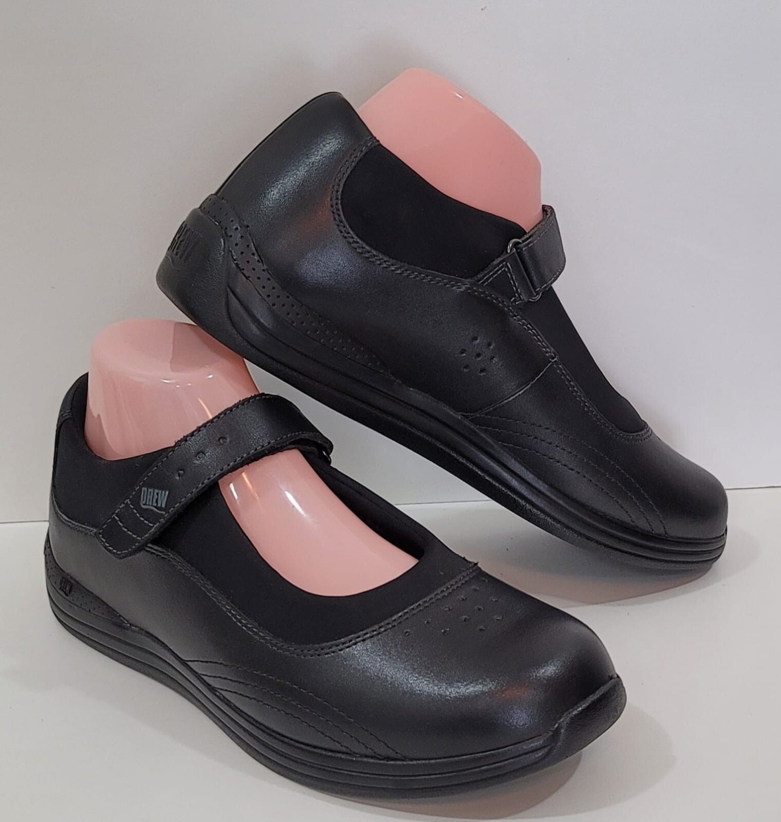 Drew Rose Orthopedic Diabetic Mary Jane Black Leather… - Gem