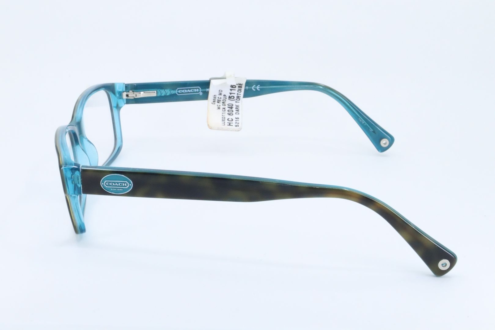 Coach HC6040 RX Eyeglasses Brooklyn 5116 Dark Tortoise Teal Rectangular ...