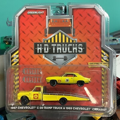 1967 Shell Chevrolet C30 Ramp Truck 1969 Camaro HD Trucks Greenlight ...