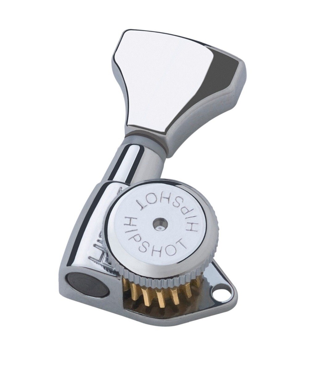 Hipshot CHROME 6-InLine Grip-Lock STAGGERED Open-Gear Locking Guitar ...