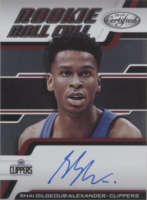 2018-19 Panini Certified - Rookie Roll Call Shai Gilgeous-Alexander # ...