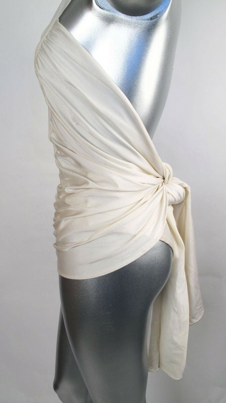 100 Auth Vintage 70s Gianni Versace Sexy Ivory Ruched… Gem