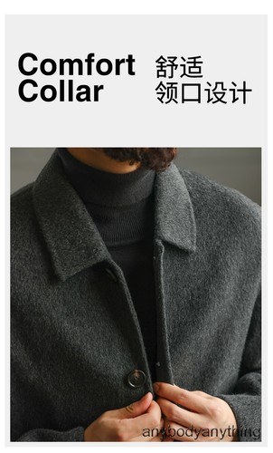 100% Wool Double-sided Wool Coat Men Short Jacket Autumn/winter Woolen ...
