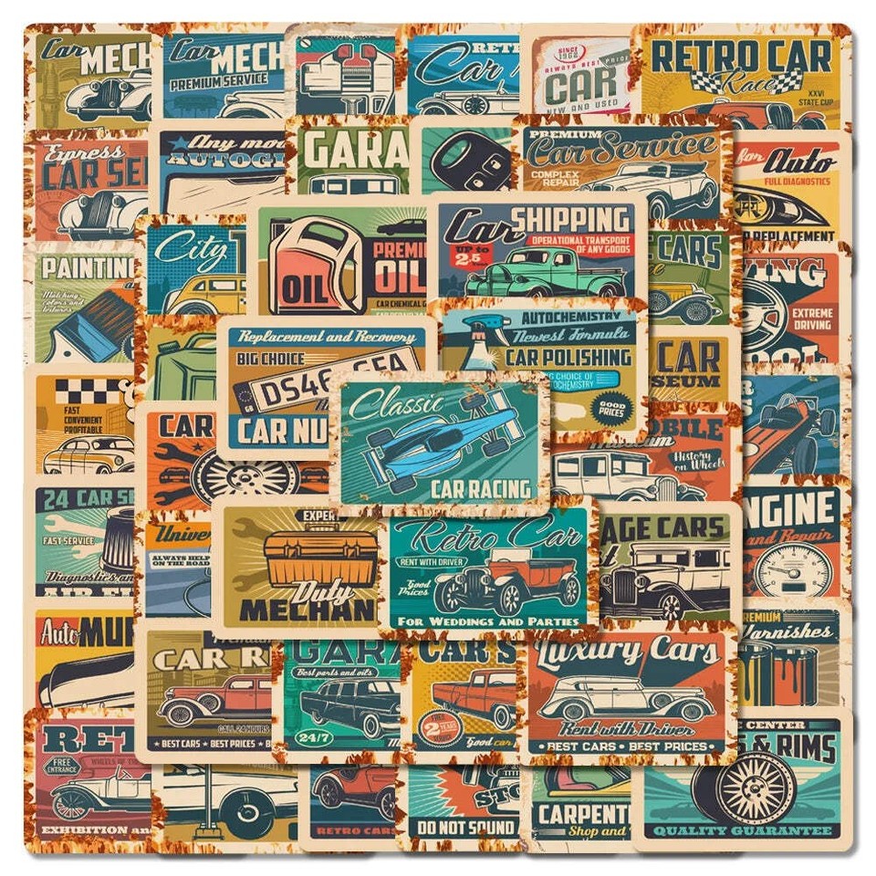 10/30/50PCS Retro JDM Racing Car Stickers Poster Vintage Graffiti ...