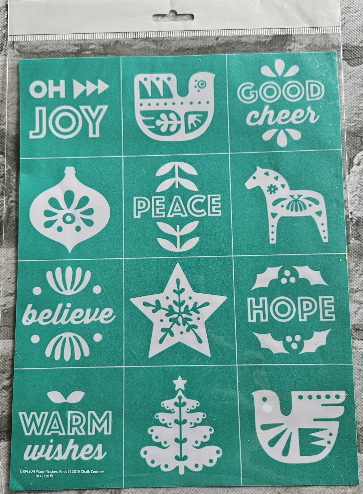 New Size B CHRISTMAS MINI Chalk Couture Stencil Transfer Reusable 2018 ...