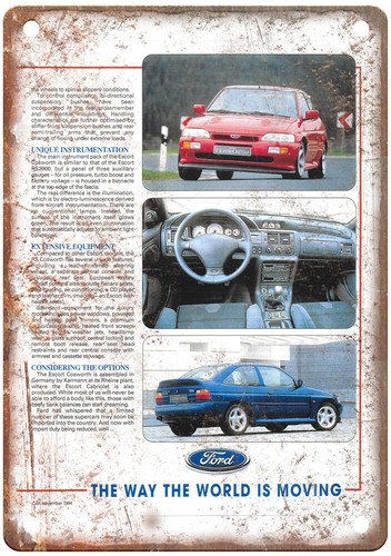 Vintage 1994 Ford Escort RS Cosworth P2 Ad Retro Look Metal Sign A9351 ...