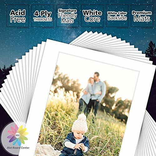 Pack of 50 11x14 for 8x12 White Photo Picture Mats with Backing Boards ...