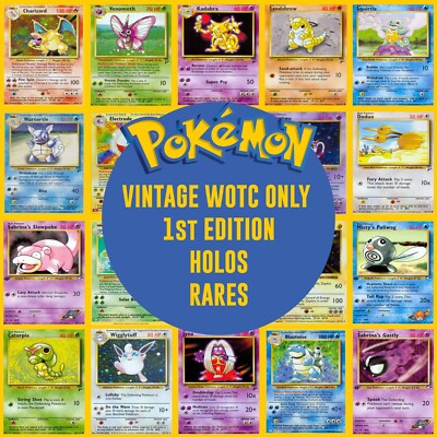 1st Edition Pokemon + Rare ~ Old Pokemon Cards ~ Holo Vintage Pack ...