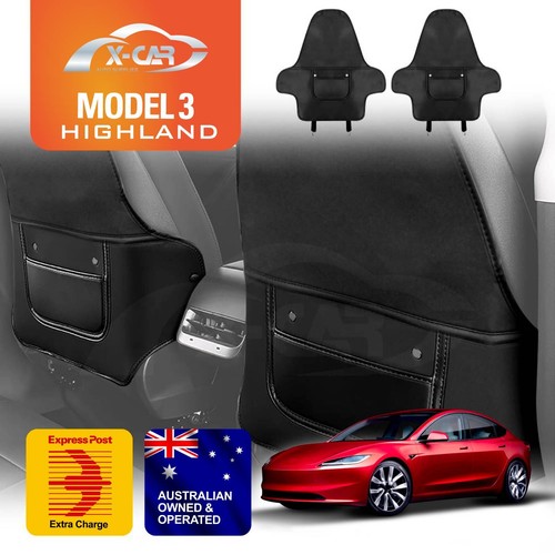 Tesla Model 3 Highland 2023-25 Car Seat Back Protectors Kick Mats Cover ...