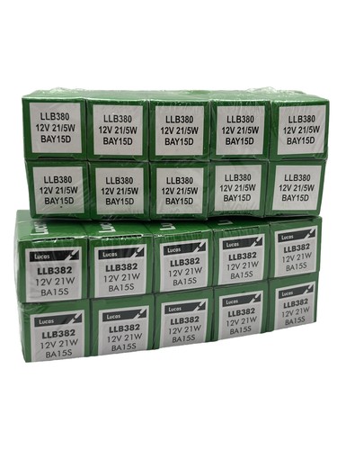 20x Lucas Car Light Bulbs LLB380 21/5w & LLB382 21w 12v Bulbs - 10 of ...