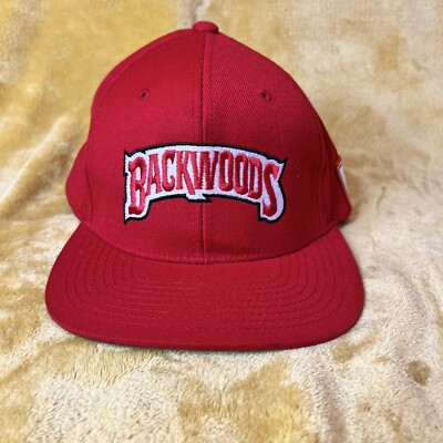 Backwoods Hat Cap Mens Red Snapback One Size Adjustable Cigar Smoking ...
