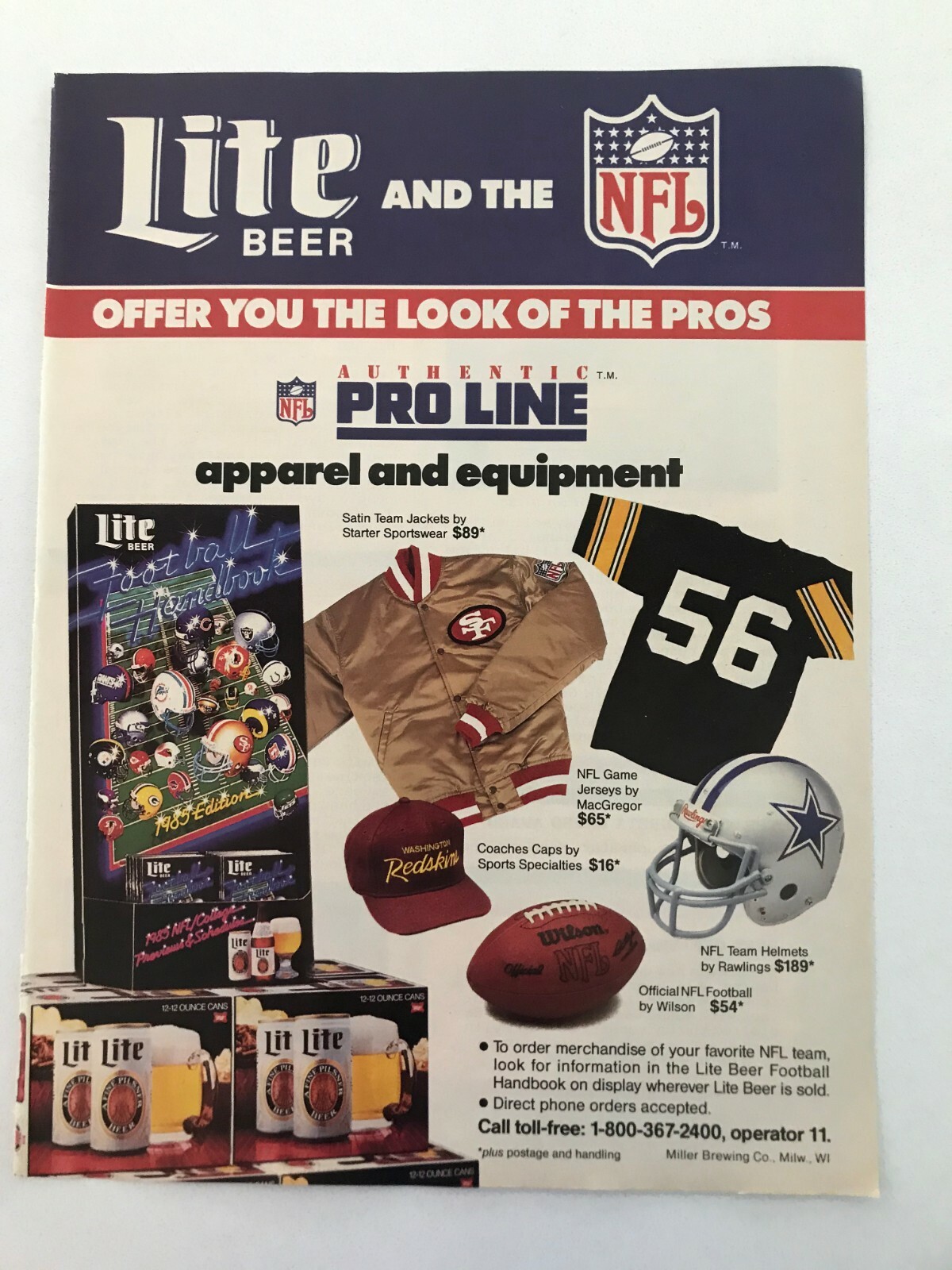 NFL Authentic Pro Line Vintage 1985 Print Ad | eBay