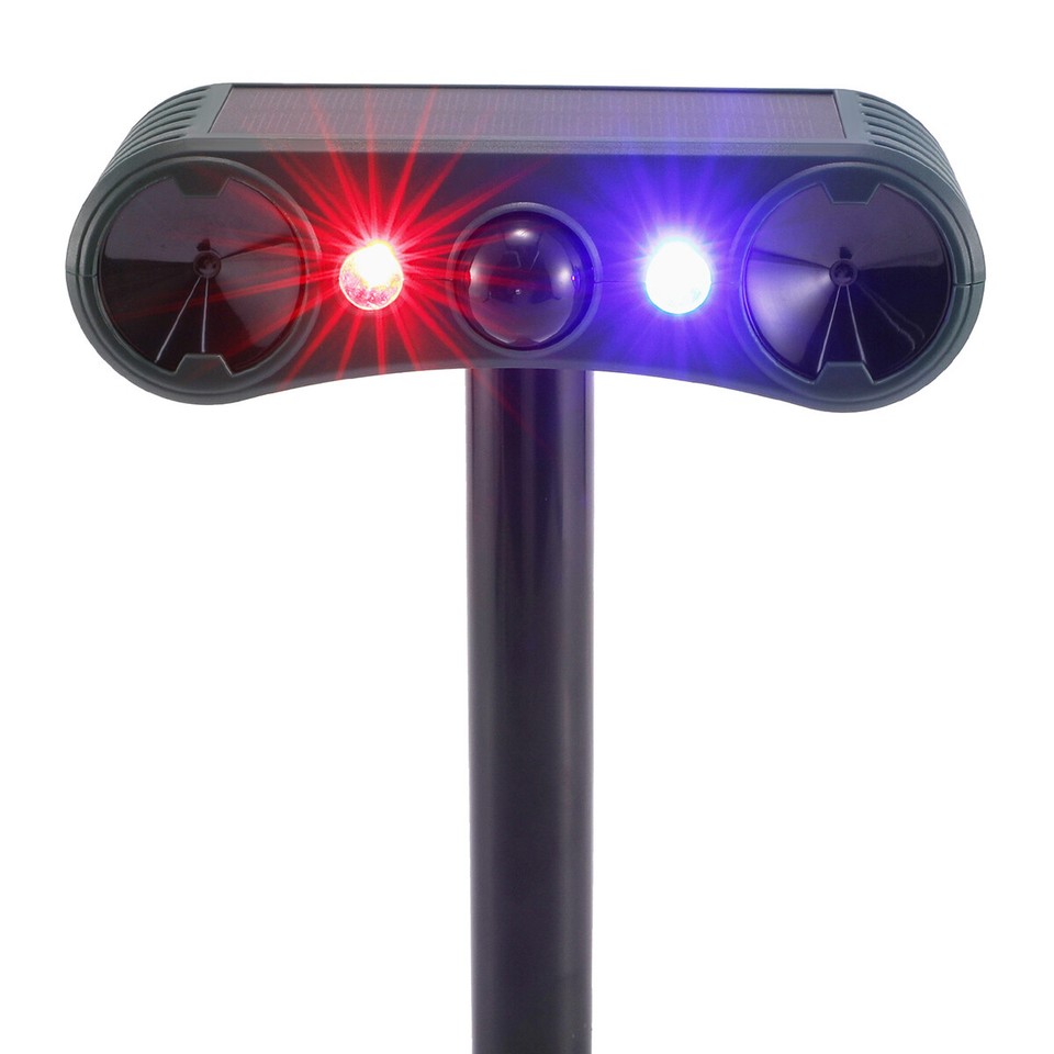 Animal Repeller Ultrasonic Solar Power Outdoor Pest Cat Mice Deer ...