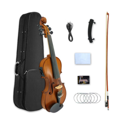 6 String Electric Violin Acoustic Violins 4/4 Spruce Maple Free Case ...