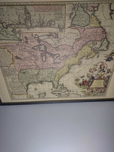 VINTAGE 1735 MATTHEW SEUTTER NORTH AMERICAN MAP NY 1960S PENN | eBay