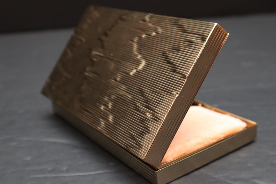 Vintage Evans Gold Tone Compact Carryall Art Deco UNUSED | eBay