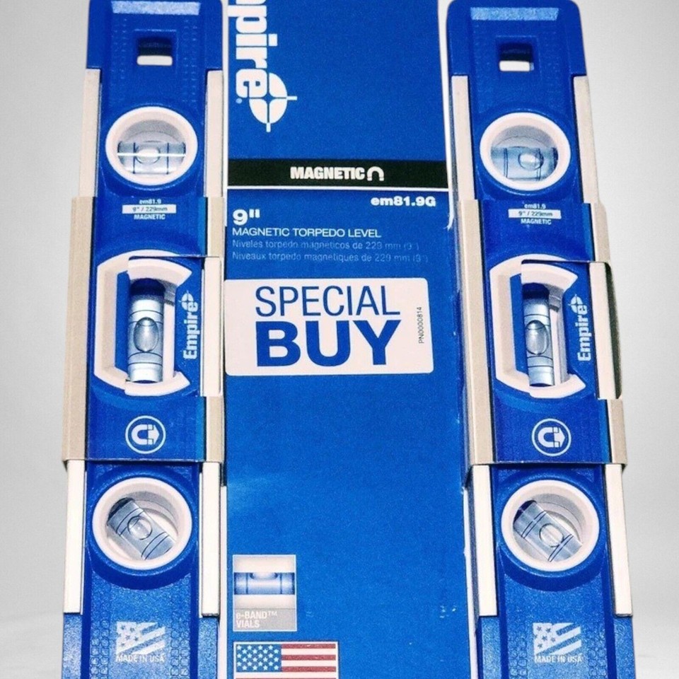 Empire 9 in. True Blue Professional Magnetic Torpedo Level 2-Pack e ...