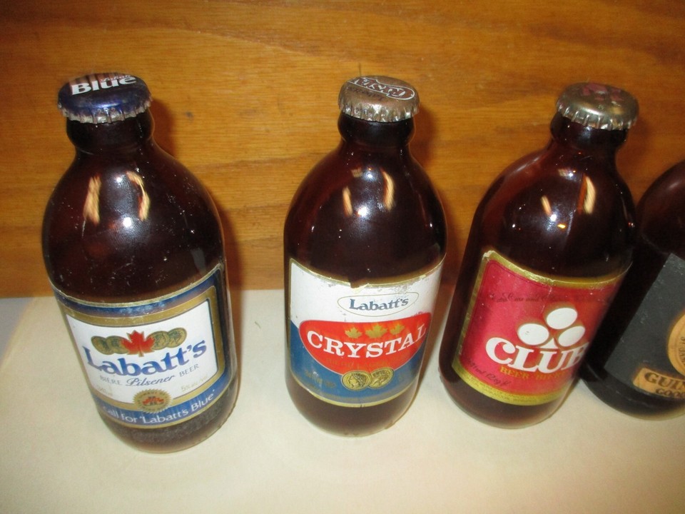 6 VTG Labatt's Stubby Beer Bottles Super Bock Club Crystal Extra Stock ...