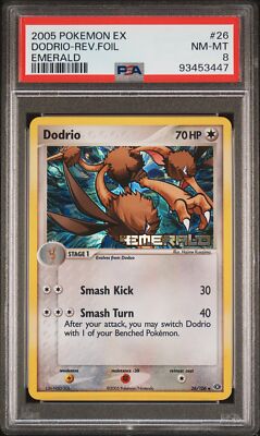 PSA 8 Dodrio Reverse Holo 26 2005 Pokemon Ex Emerald Card 93453447 | eBay