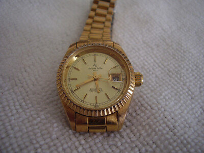 LADIES JACQUES EDHO 18K GOLD PLATED WATCH | eBay