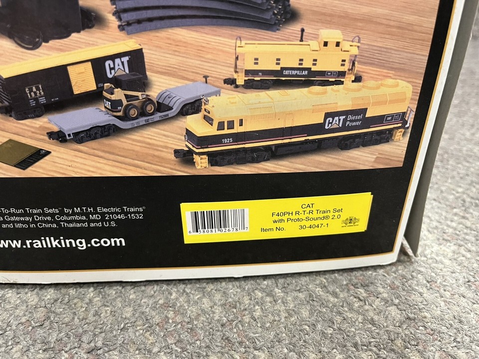 + MTH O Gauge RailKing Caterpillar 75th F40PH Diesel Locomotive Train ...