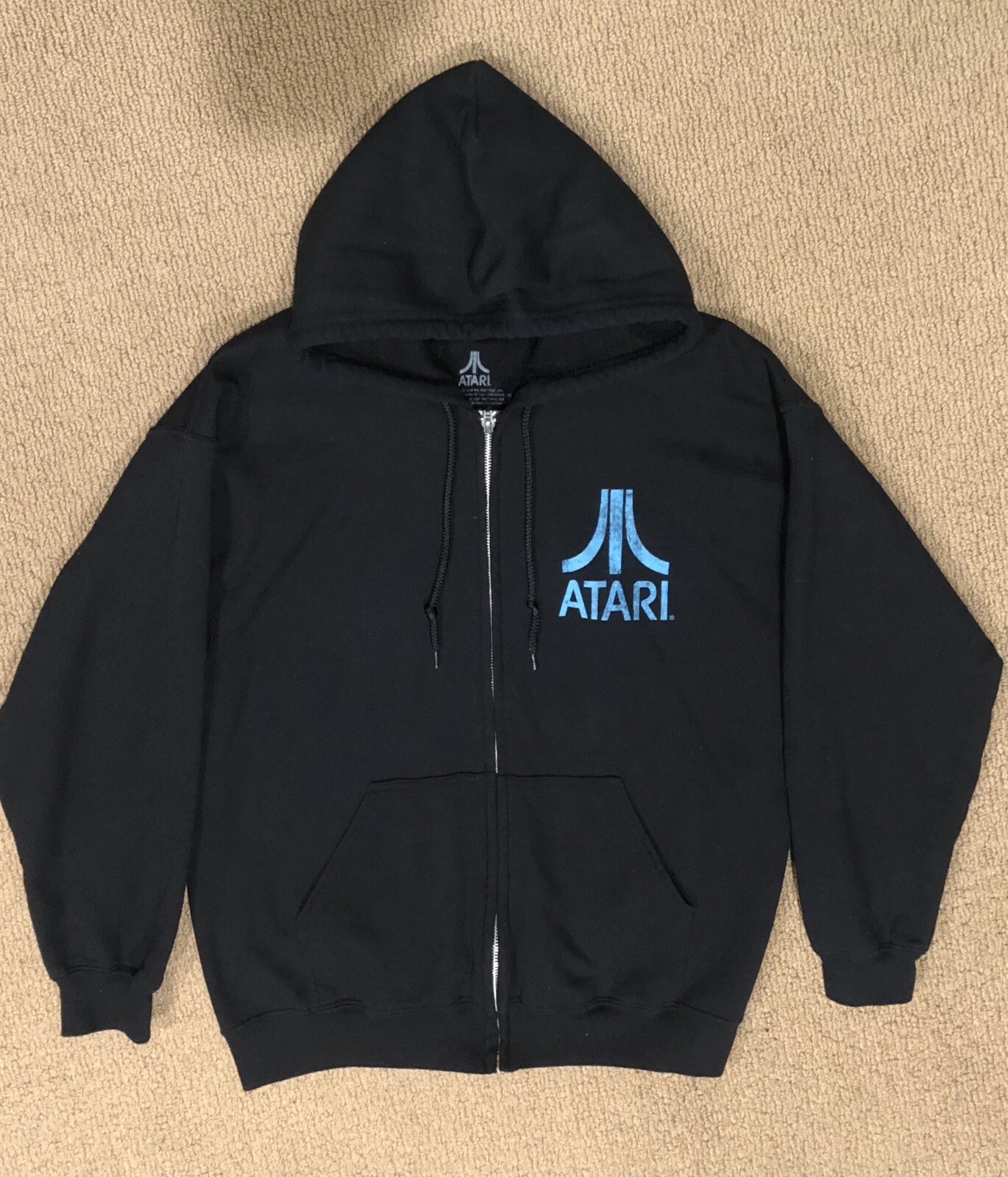 Adult L Black Official Atari Square Logo Back & Chest… - Gem
