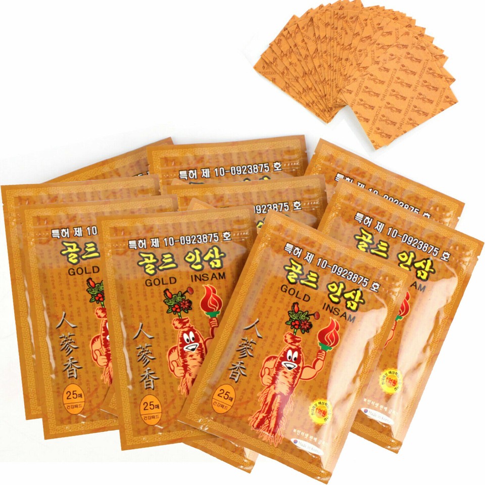 Korea Pain Relief Patches Korean Gold Ginseng Power strip Energy Hot ...