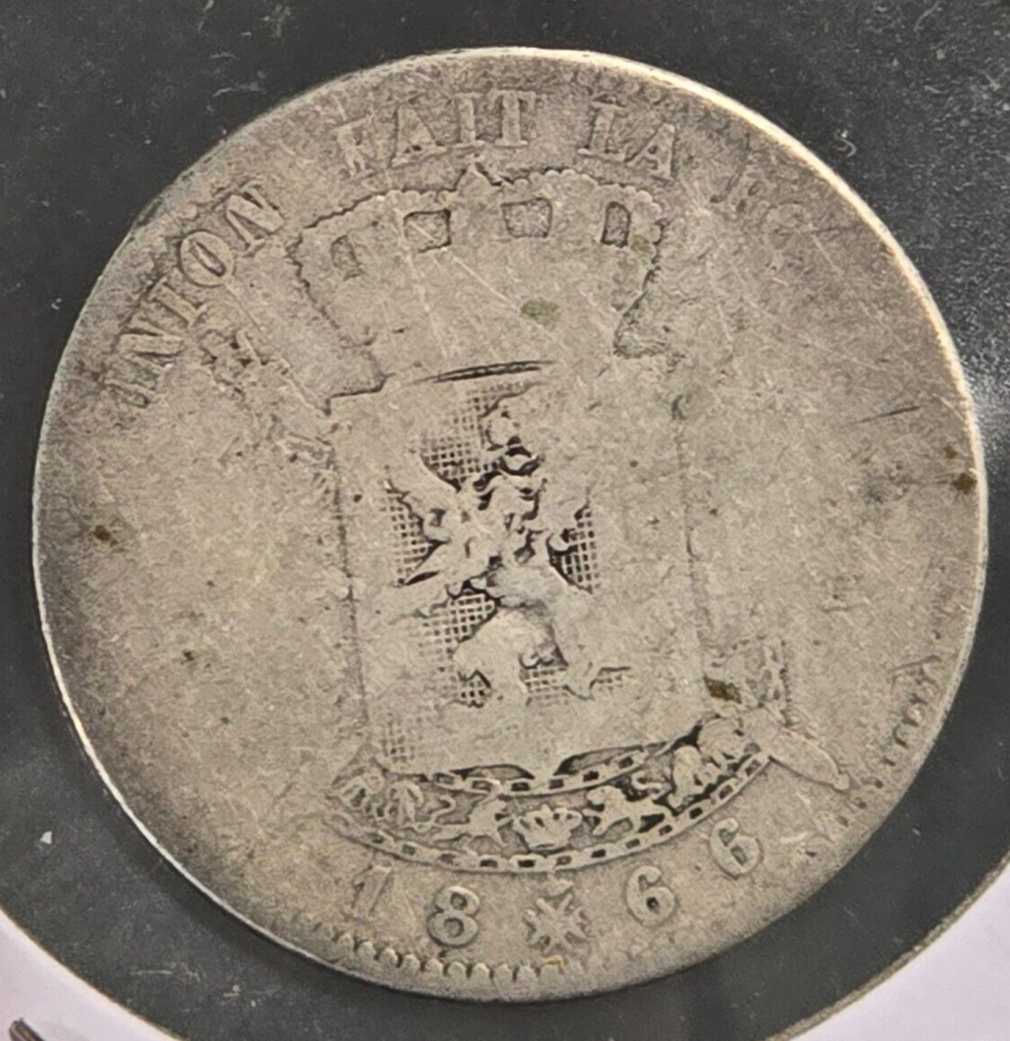 1866 Belgium 2 Franc Coin - RARE *SILVER* COIN ~160 YEARS OLD! | eBay