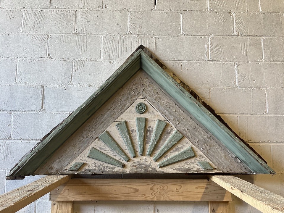 1800's Antique PORCH GABLE Front VICTORIAN Style Sunburst Chippy Paint ...