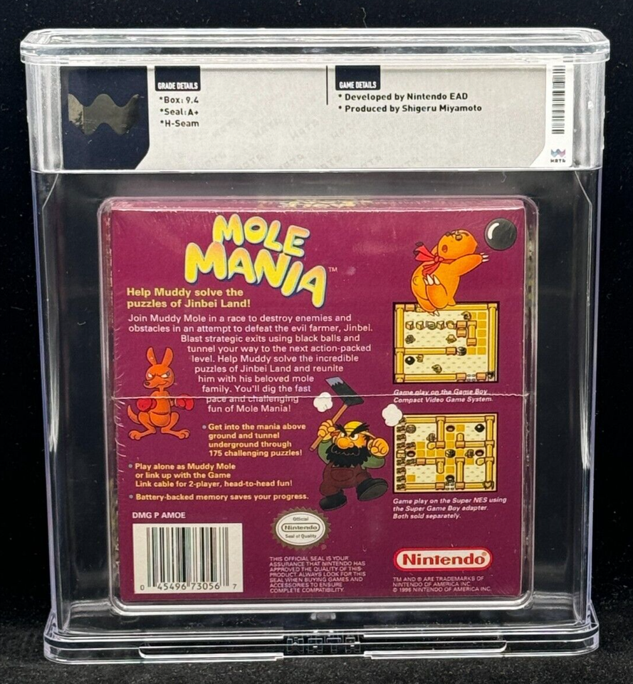 Mole Mania Nintendo Game Boy "New Release Sticker" Sealed New WATA 9.4 ...