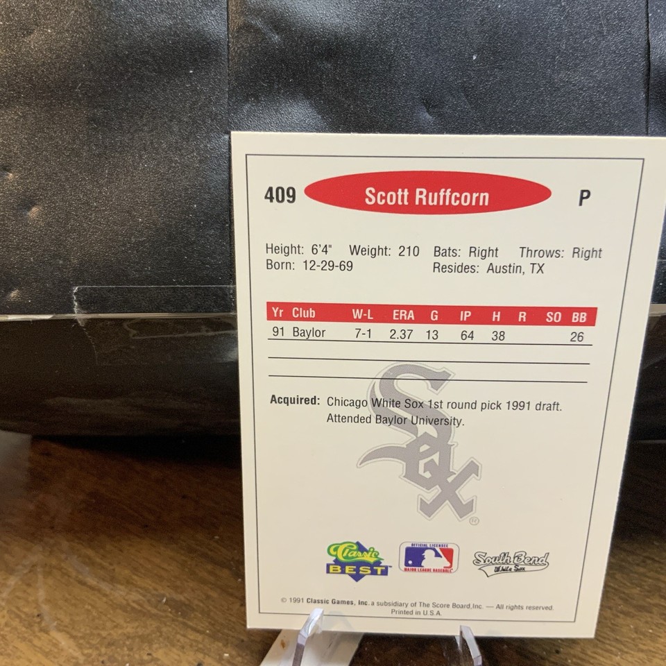1991 Classic Best Scott Ruffcorn #409 South Bend White Sox Baseball ...