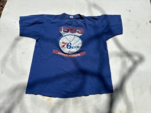 VTG Philadelphia 76ers 1983 NBA Champs Finals Dr J Moses Sixers T-Shirt ...