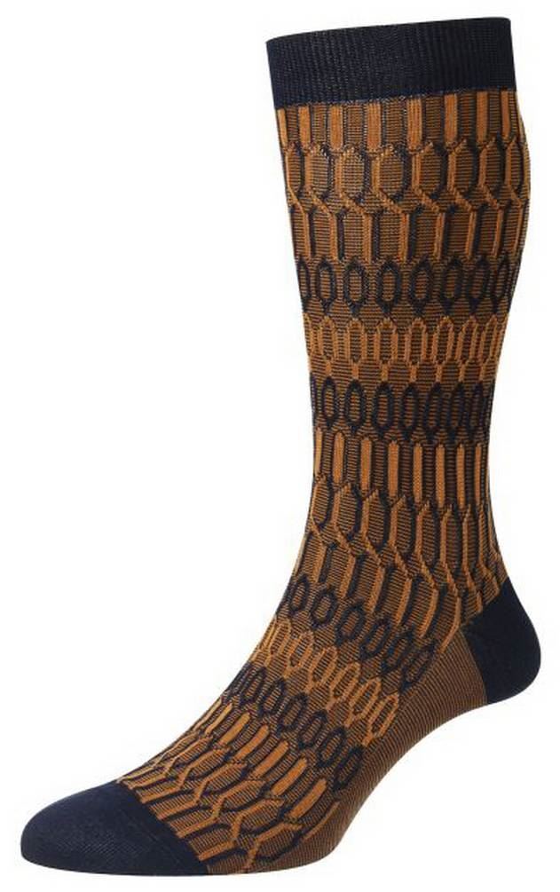 Pantherella Mens Islington Texture Jacquard Cotton Fil D'Ecosse Socks ...