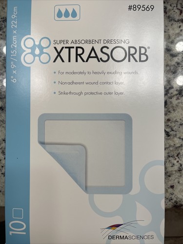 Xtrasorb 89569 Super Absorbent Wound Dressing, 6"x9" Non-Adherent - Exp ...