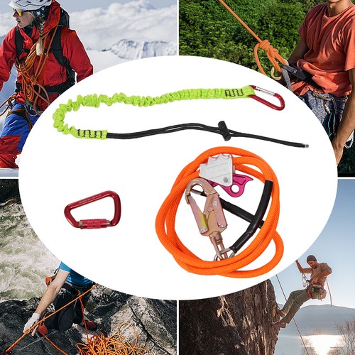 Triple Locking Carabiner Elastic Rope Steel Core Rope Climbing Sling ...