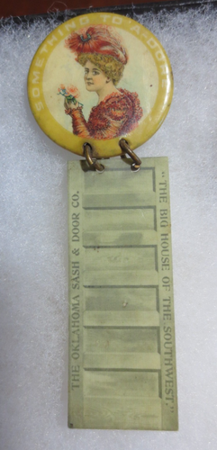 Celluloid Pinback & Hanger Advertising Oklahoma Sash & Door Co | eBay